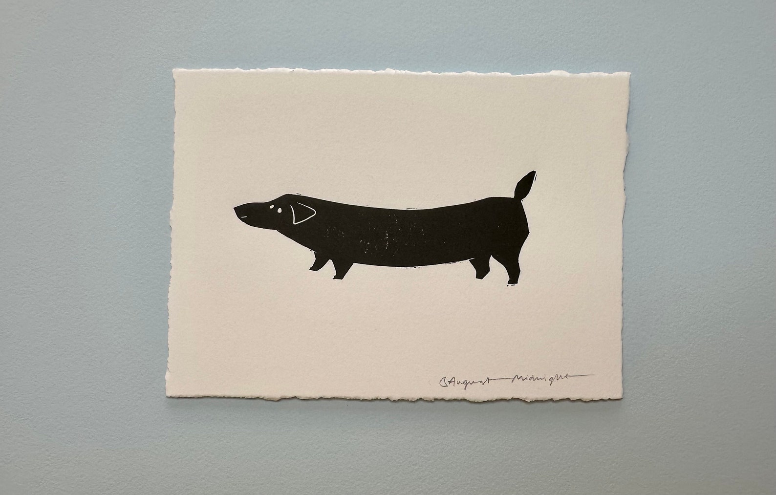 Wiener Dog Linocut - Printmaking - Little Dachshund Art Print - Doxie ...