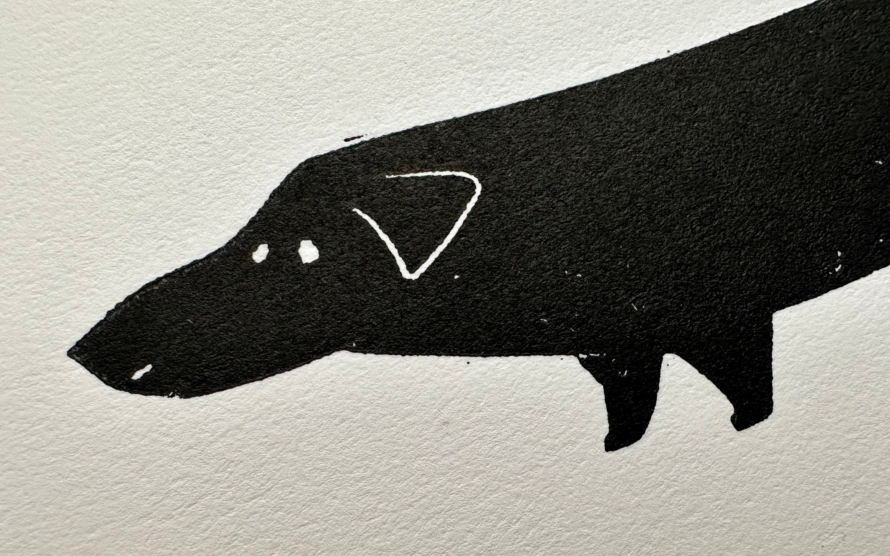 Wiener Dog Linocut - Printmaking - Little Dachshund Art Print - Doxie ...