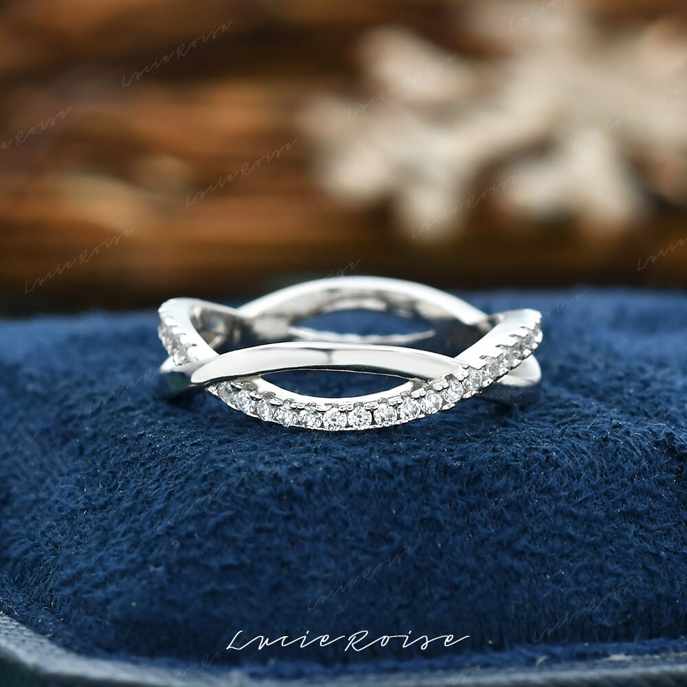 Minimalist Infinity Wedding Band Twist Wedding Band White Gold ...