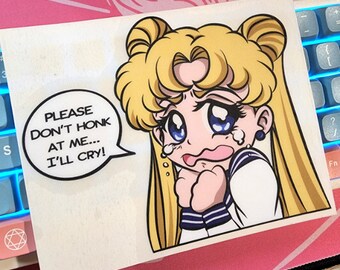 Kawaii Cute Anime Side Peeker Decal Sticker Waterproof & - Etsy