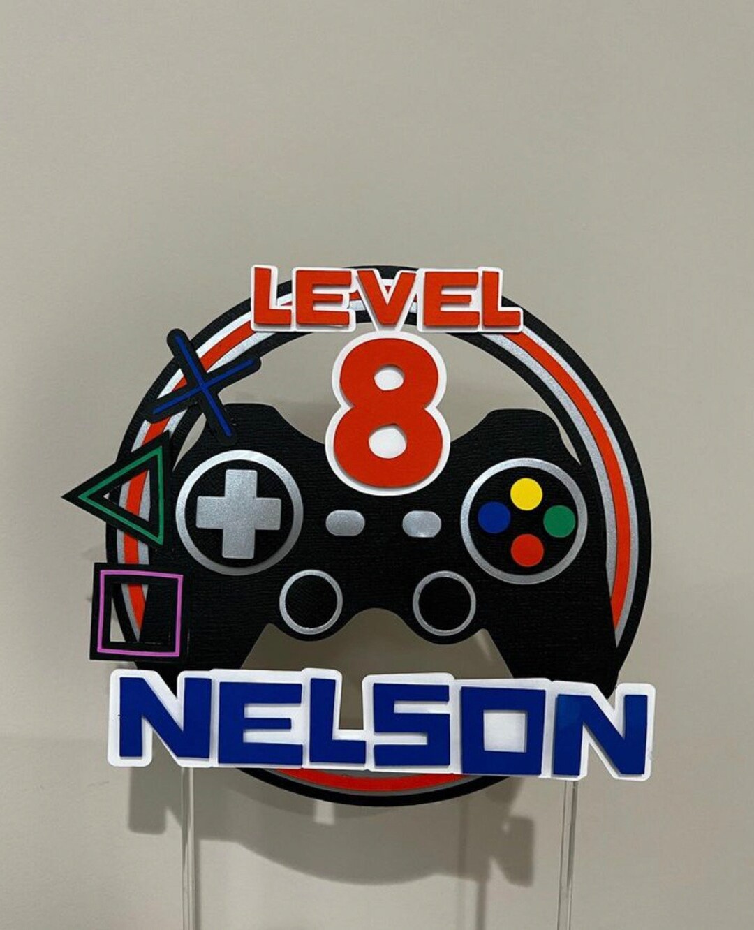 3D Gamer Cake Topper Gamer Birthday Party Gaming Cake Topper Birthday ...