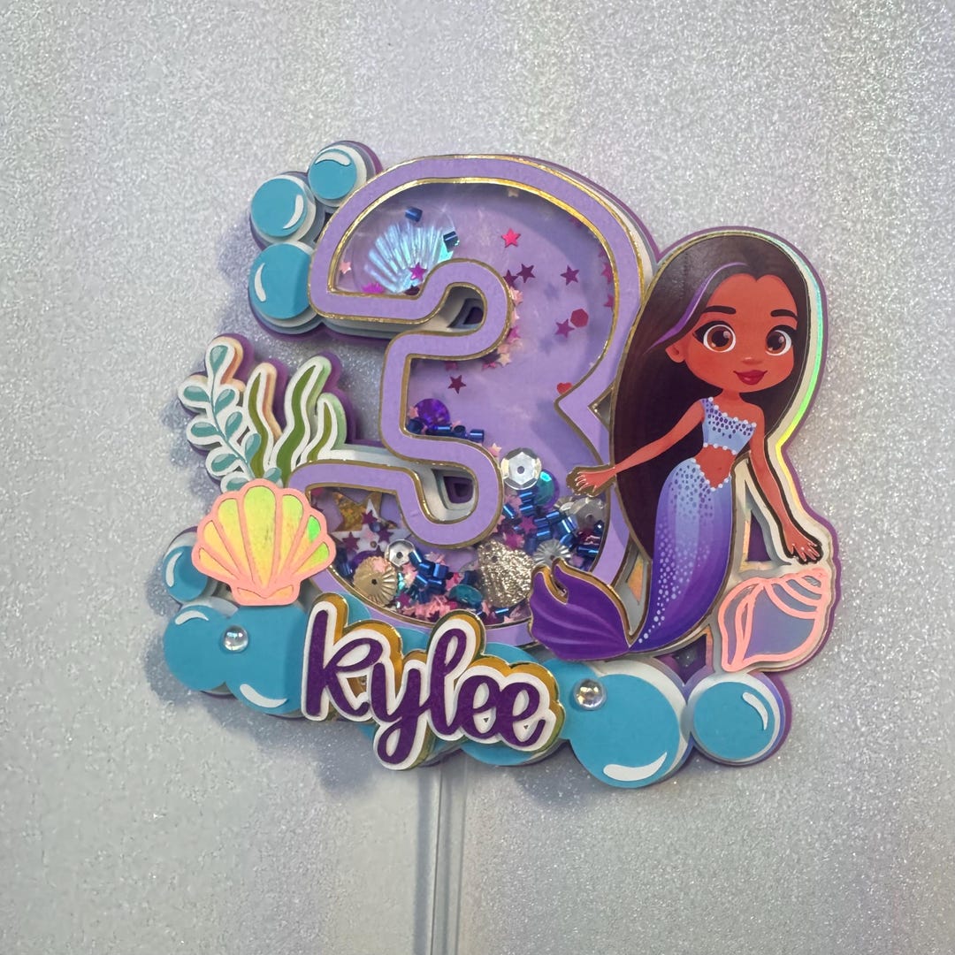 Mermaid Cake Topper Under the Sea Topper Little Mermaid Girl Birthday ...