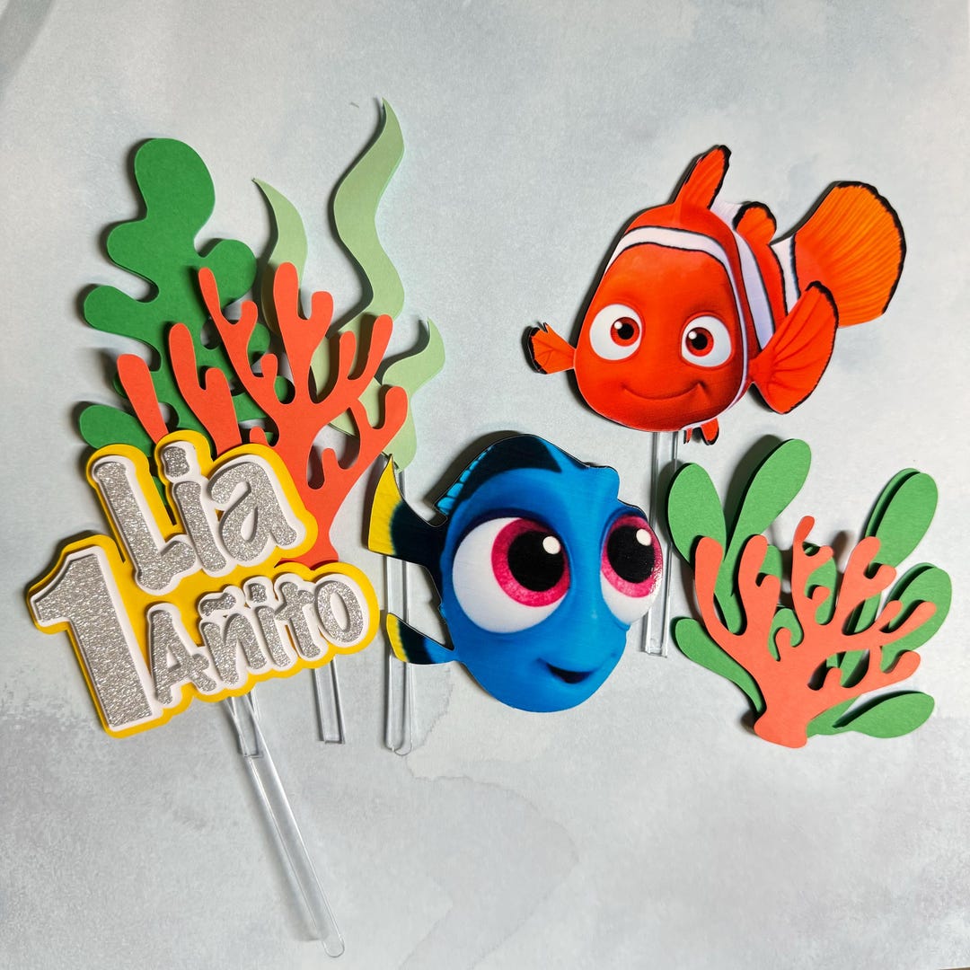 Dori & Nemo Cake Topper L Under the Sea L Kids Birthday Cake L Cake ...