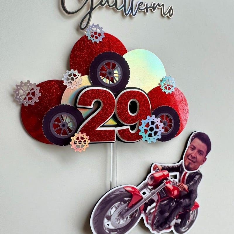 Motorcycle Cake Topper - Etsy