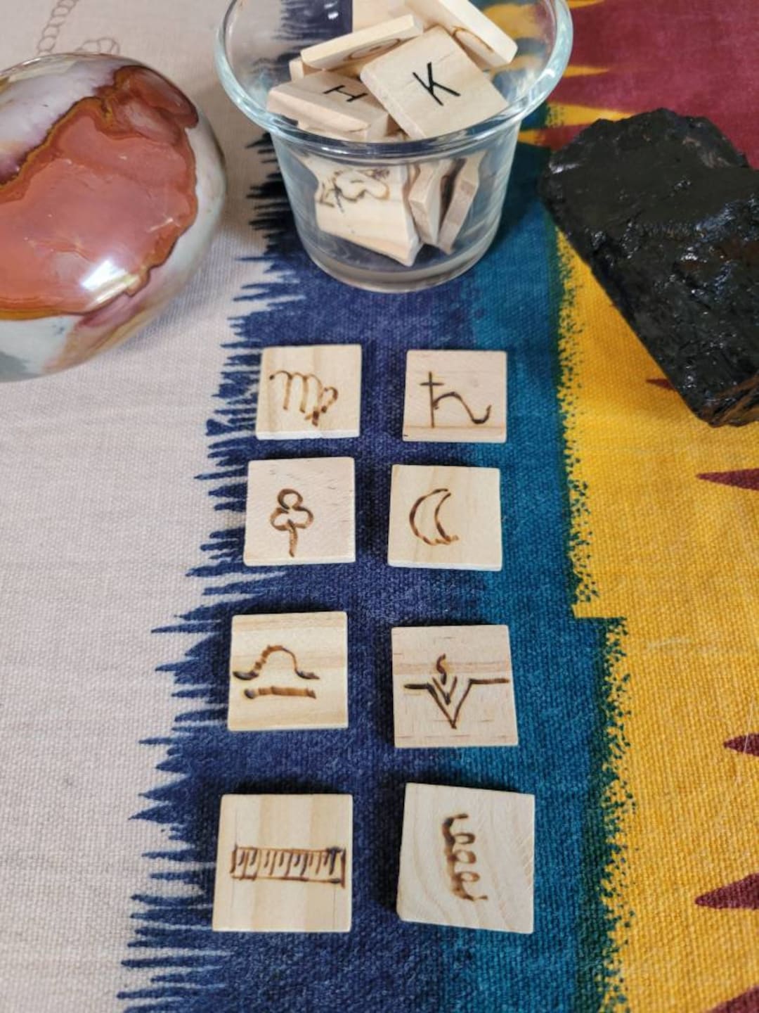 60 Letter and Symbols Divination Tiles. - Etsy