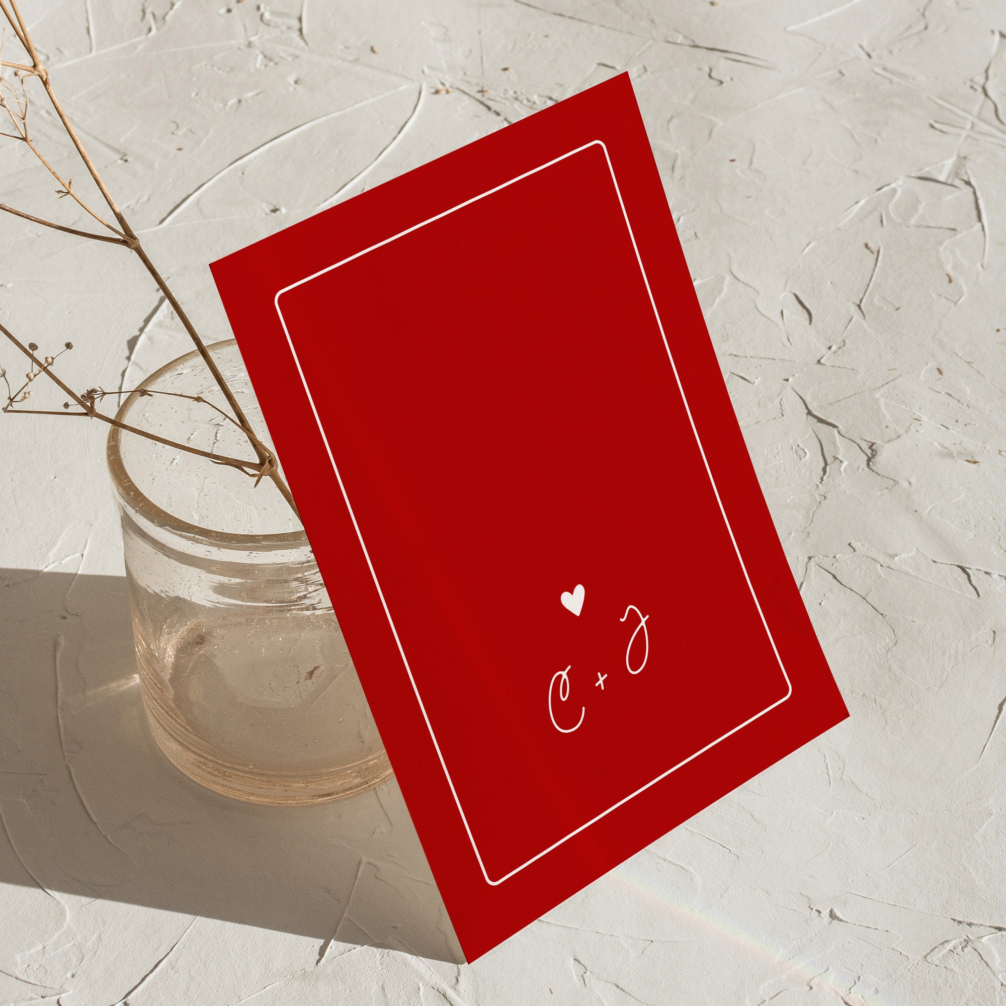Wedding Menu & Place Card | Simple Minimal Trendy Heart Cute Hand-drawn ...