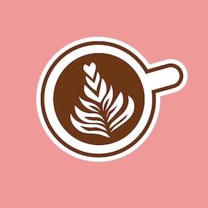 Latte Art Vinyl Sticker - Etsy