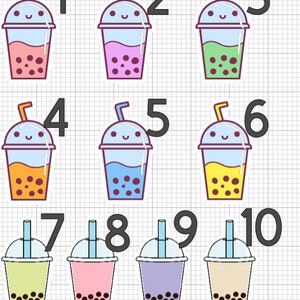 Boba Tea Vinyl Stickers - Bubble Tea - Etsy