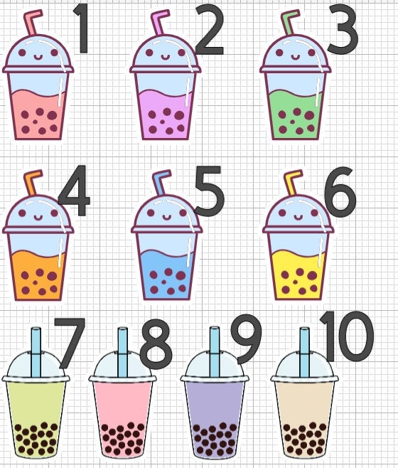 Boba Tea Vinyl Stickers Bubble Tea - Etsy