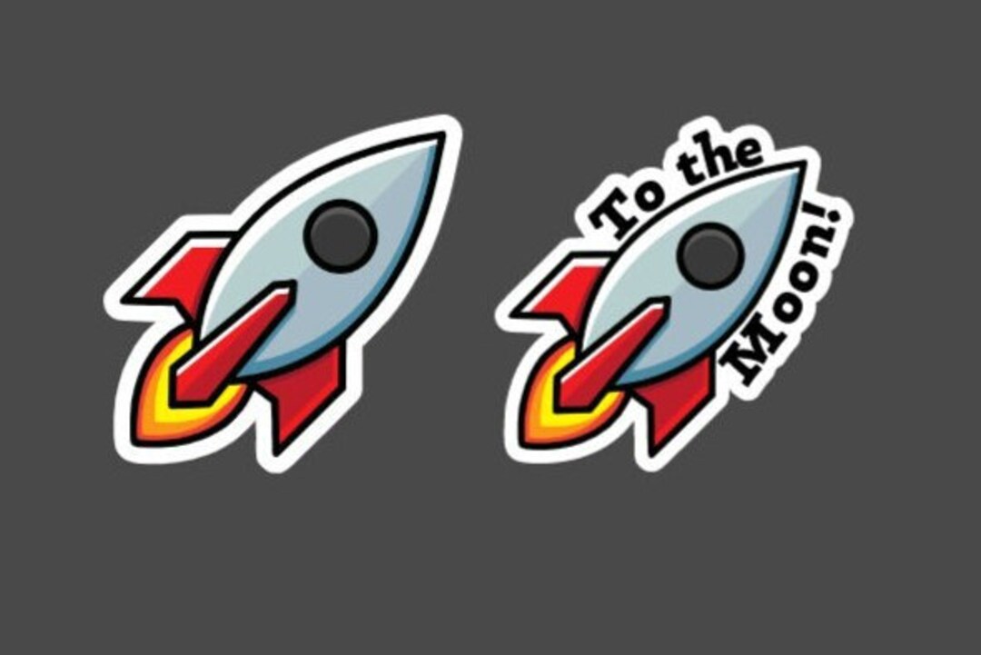 To the Moon Rocket Emoji Vinyl Sticker - Etsy