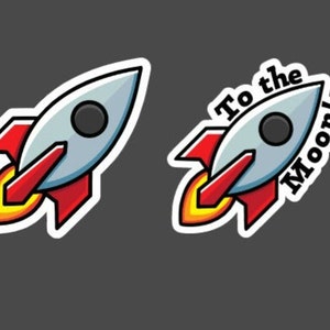 To the Moon Rocket Emoji Vinyl Sticker - Etsy