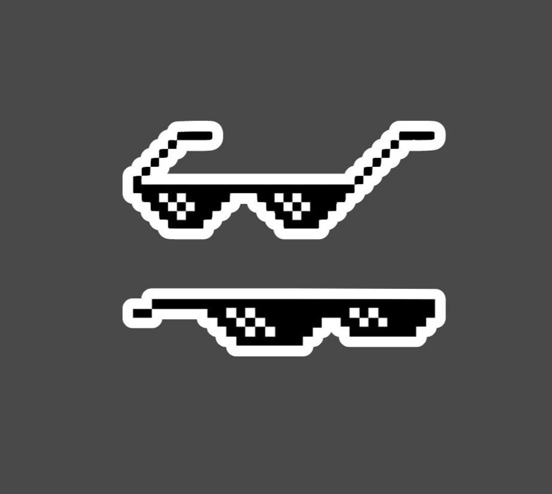 Pixelated Sunglasses Vinyl Stickers - Etsy