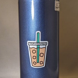 Iced Coffee Vinyl Sticker - Etsy
