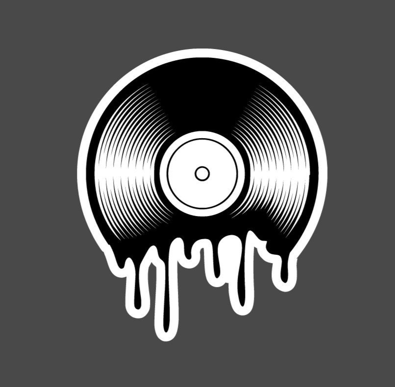 Melting Drip Vinyl Record Vinyl Stickers - Etsy