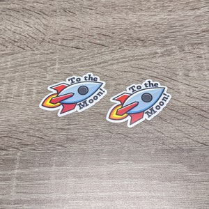 To the Moon Rocket Emoji Vinyl Sticker - Etsy