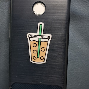 Iced Coffee Vinyl Sticker - Etsy
