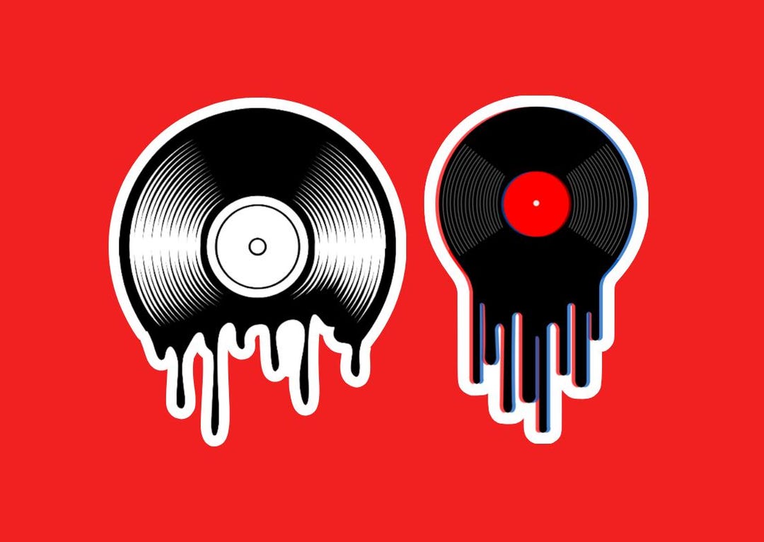 Melting Drip Vinyl Record Vinyl Stickers - Etsy