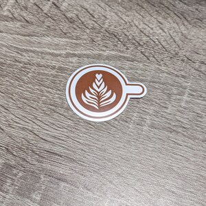 Latte Art Vinyl Sticker - Etsy