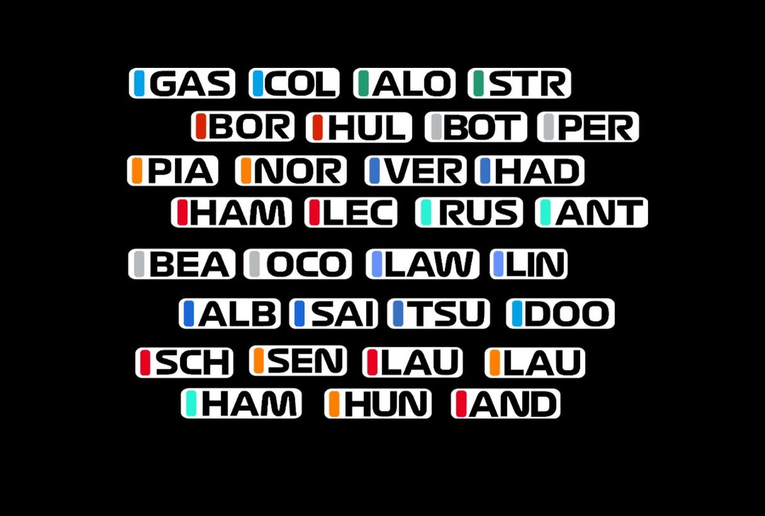 F1 Drivers Names Past Present & Custom Names Vinyl Stickers - Etsy