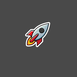 To the Moon Rocket Emoji Vinyl Sticker - Etsy