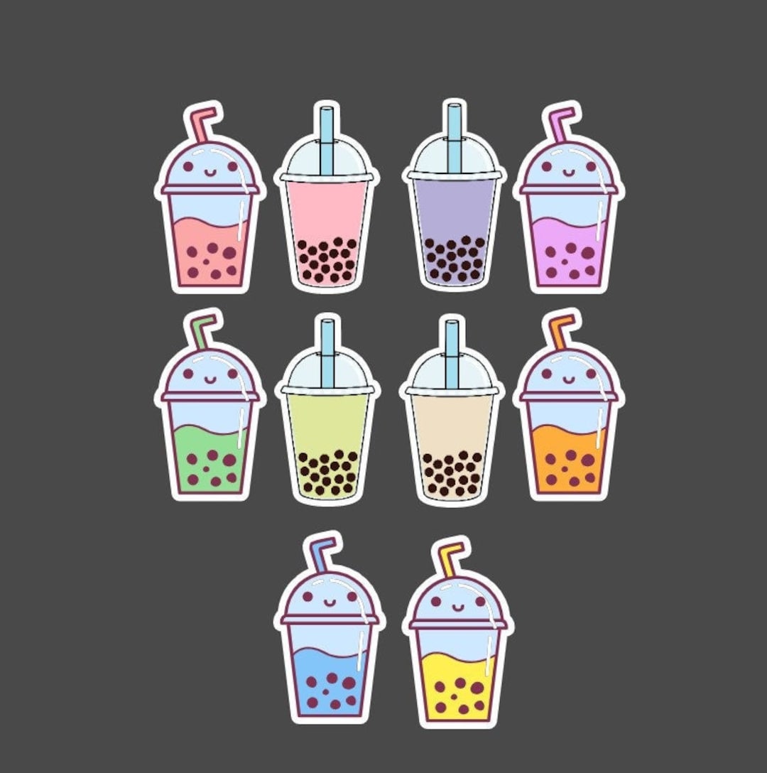 Boba Tea Vinyl Stickers - Bubble Tea - Etsy