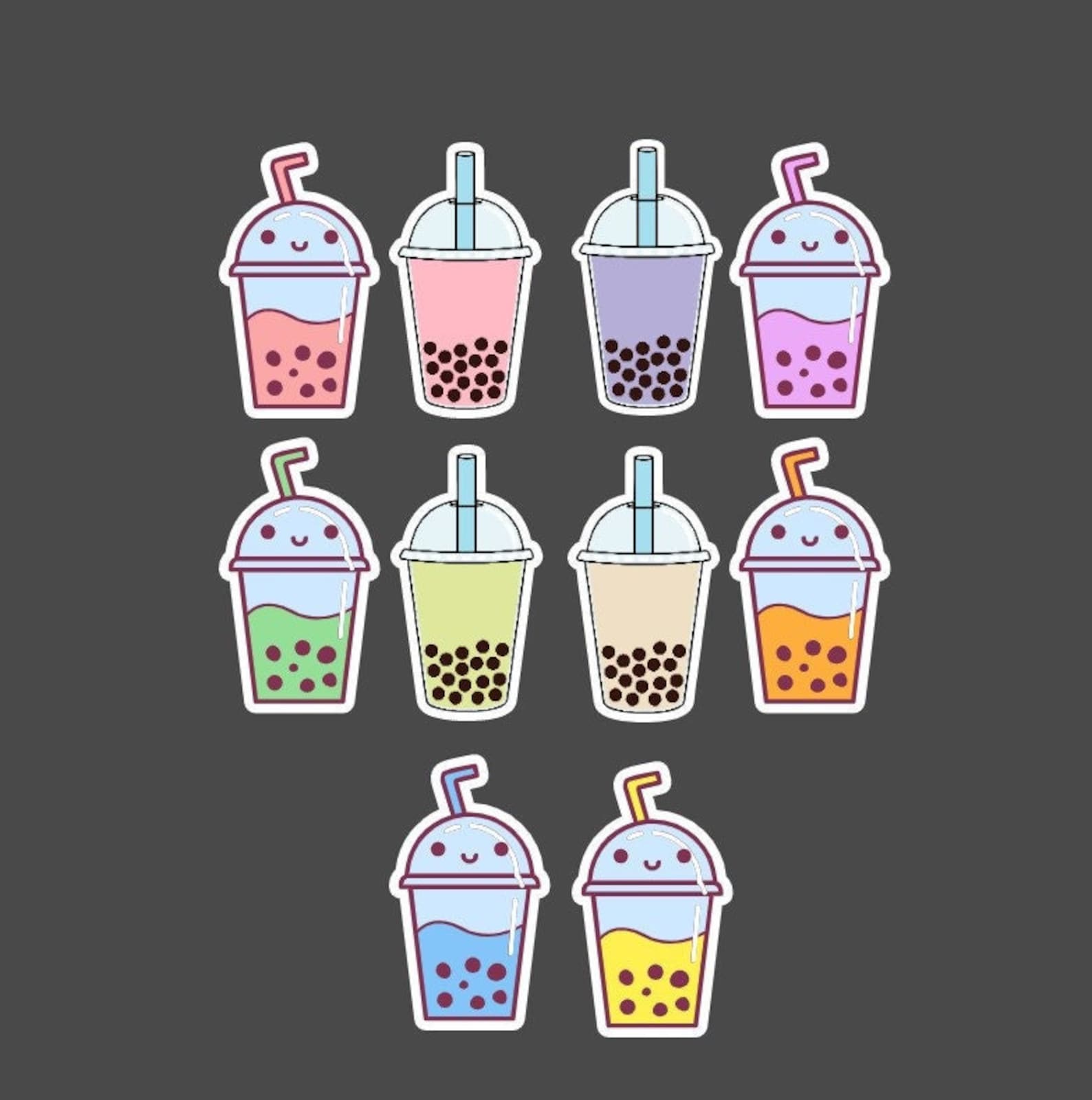 Boba Tea Vinyl Stickers Bubble Tea - Etsy
