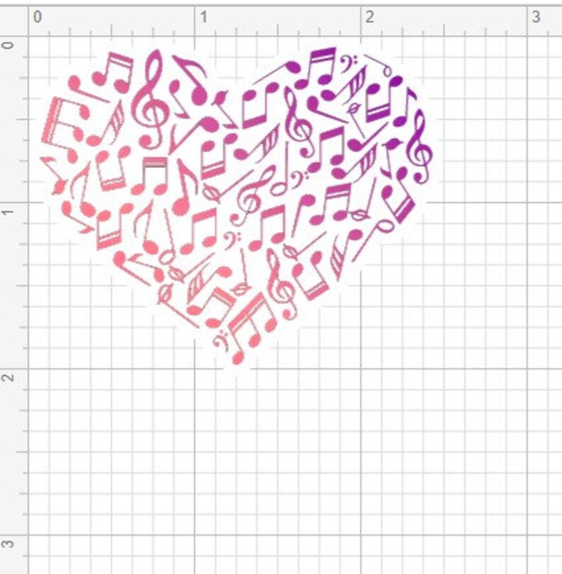 Musical Notes Heart Shaped Vinyl Sticker - Etsy