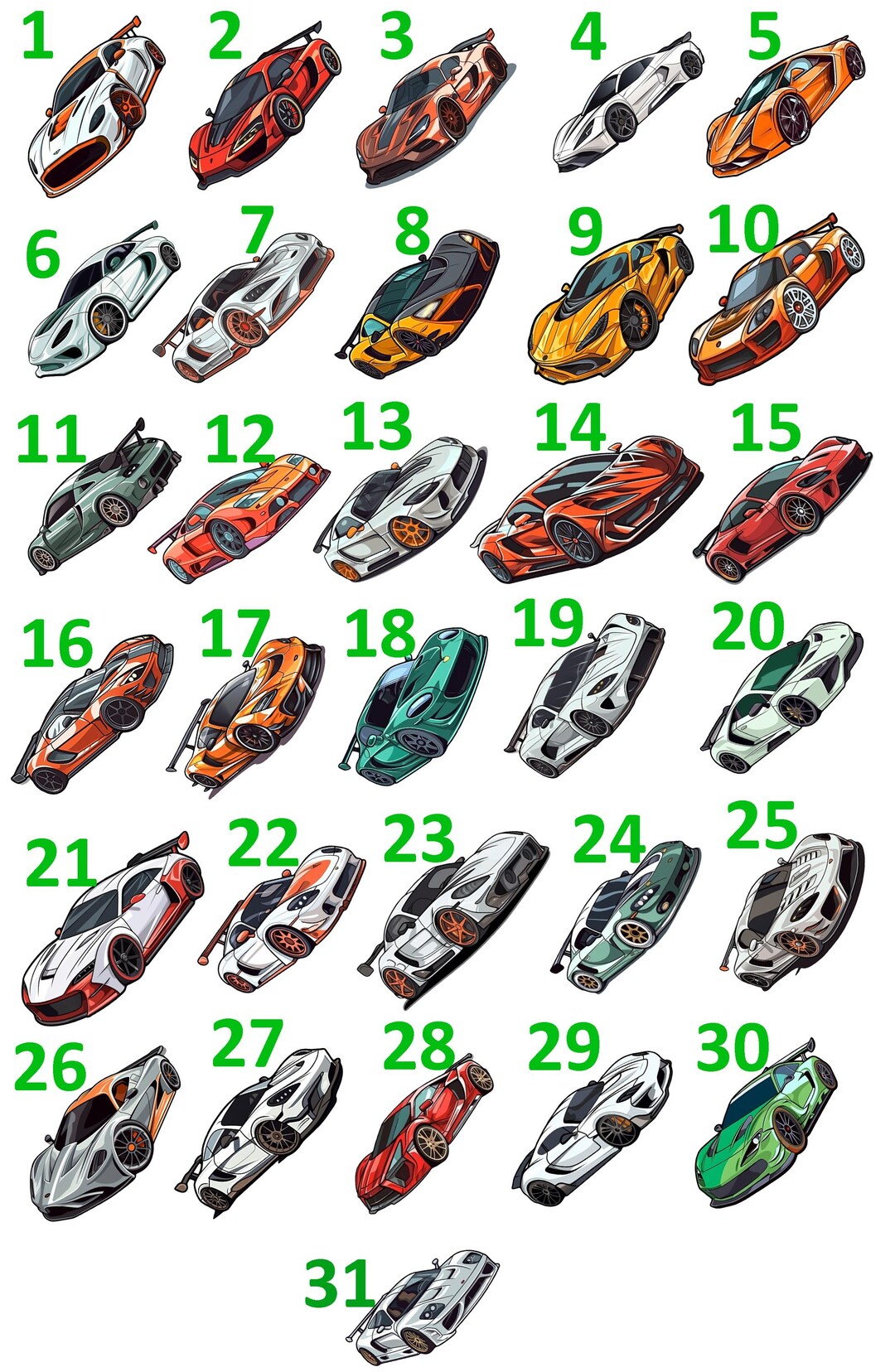 Supercar Vinyl Stickers Supercars Race Cars - Etsy
