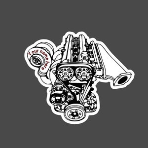 2jz Engine Personalized Vinyl Sticker - Etsy