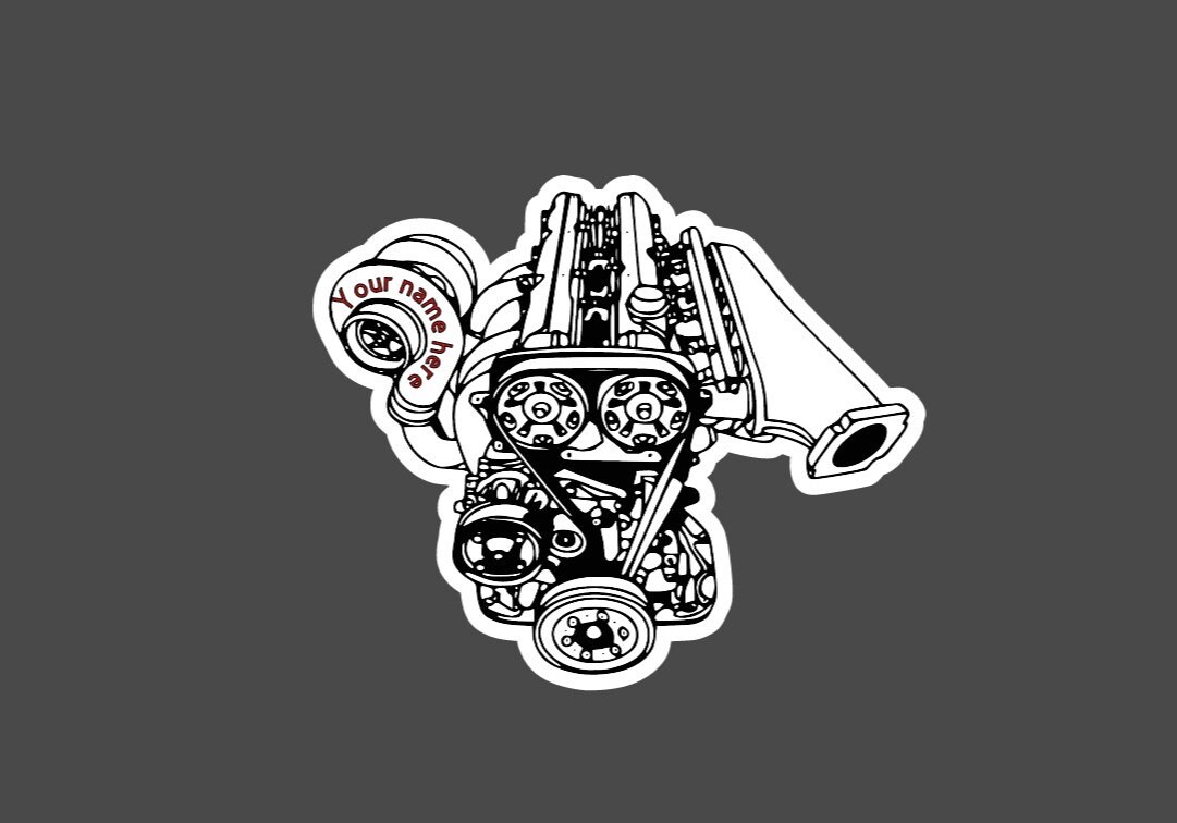2jz Engine Personalized Vinyl Sticker - Etsy