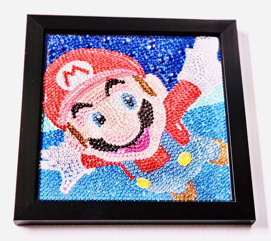 Mario Flying Diamond Dots 6x6 Framed Picture - Etsy