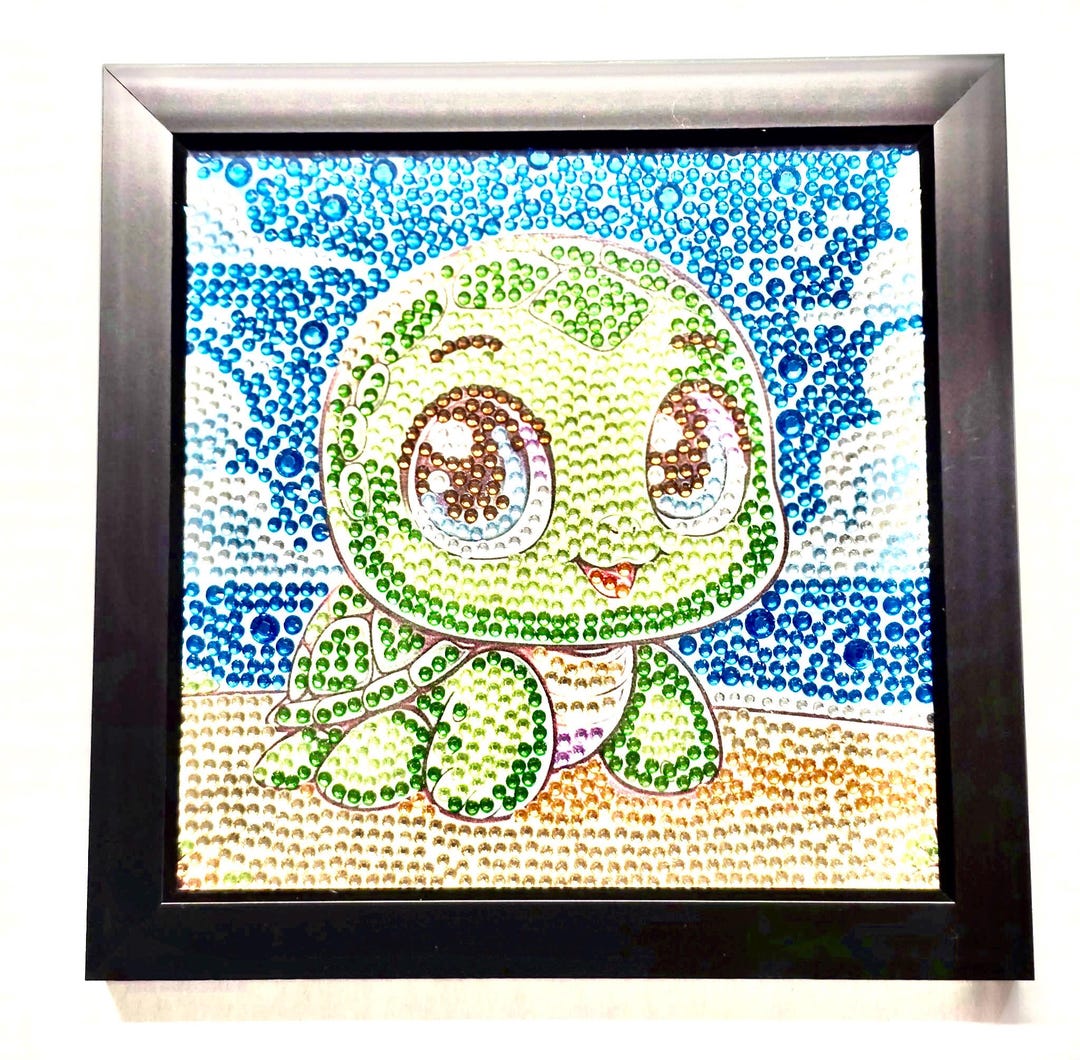 Baby Turtle at the Beach Diamond Dots 6x6 Framed Picture - Etsy