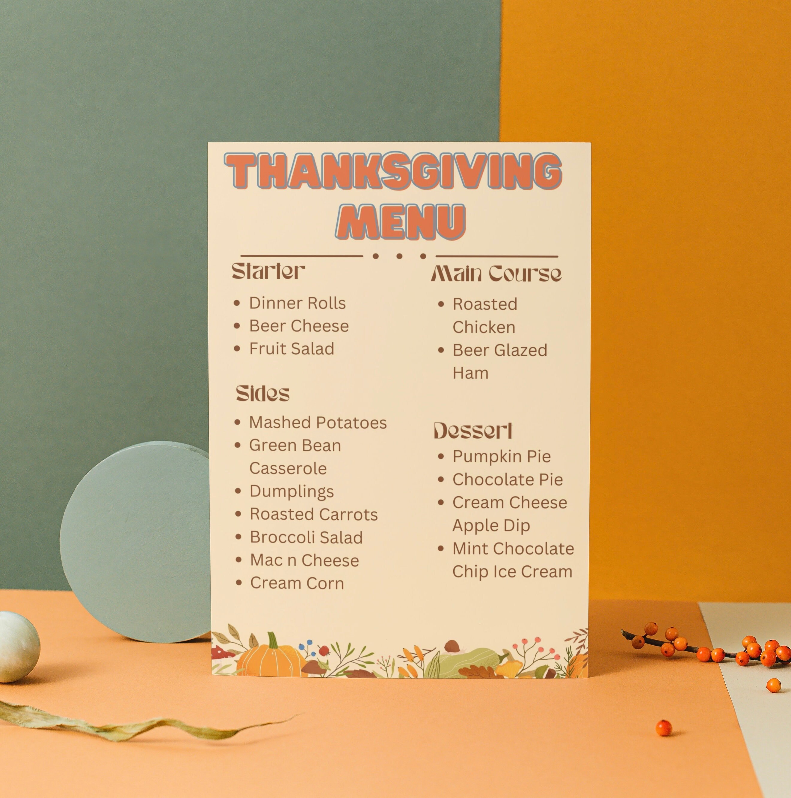 Editable Thanksgiving Menu Template Bundle Friendsgiving - Etsy