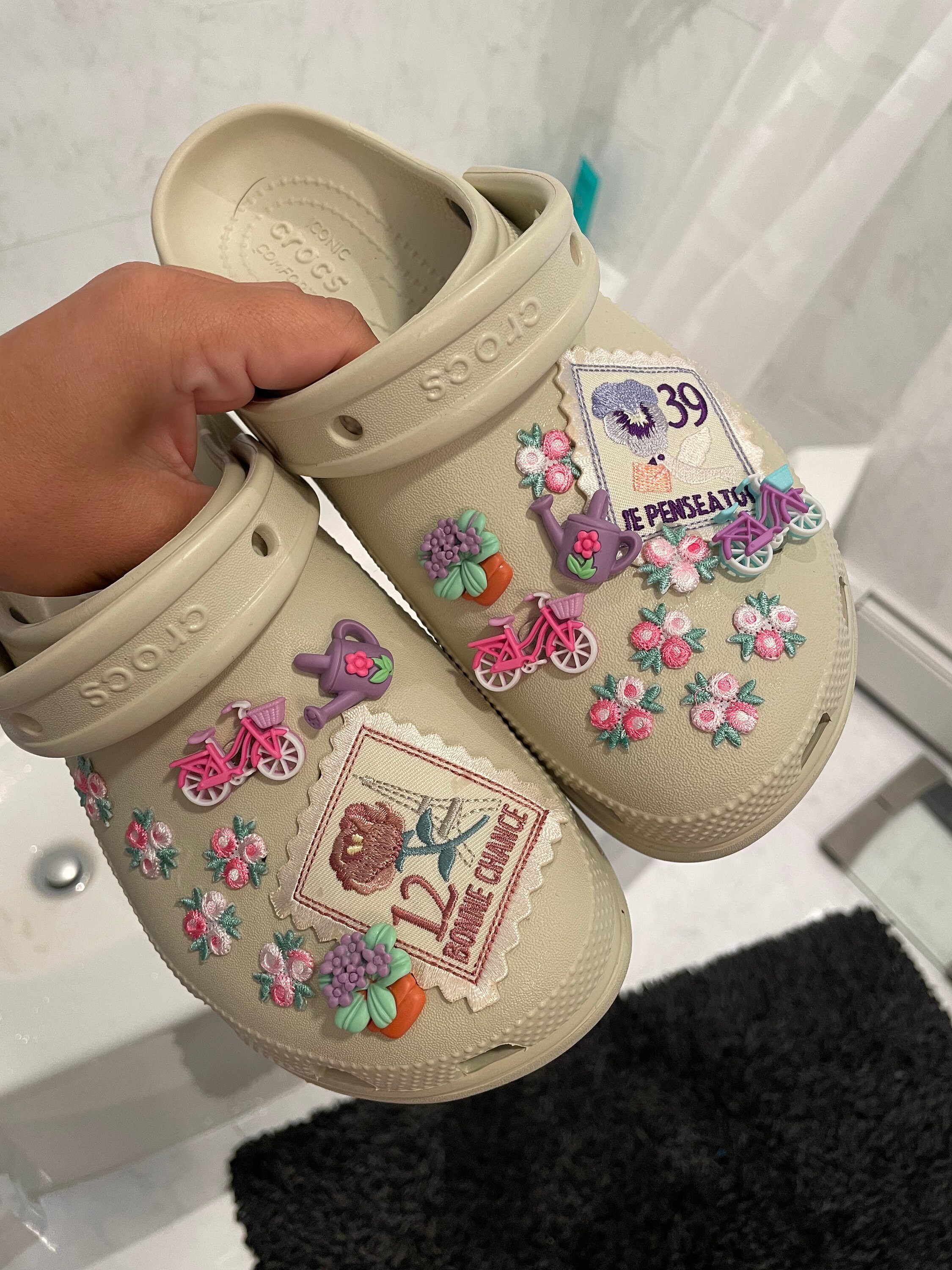 Bicycle and Flower Crocs - Etsy