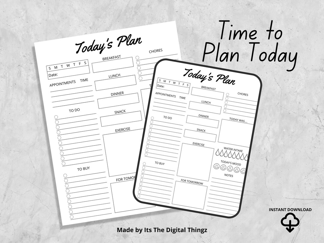 Today’s Plan/printable Planner/daily Planner/daily Tracker (modern) - Etsy