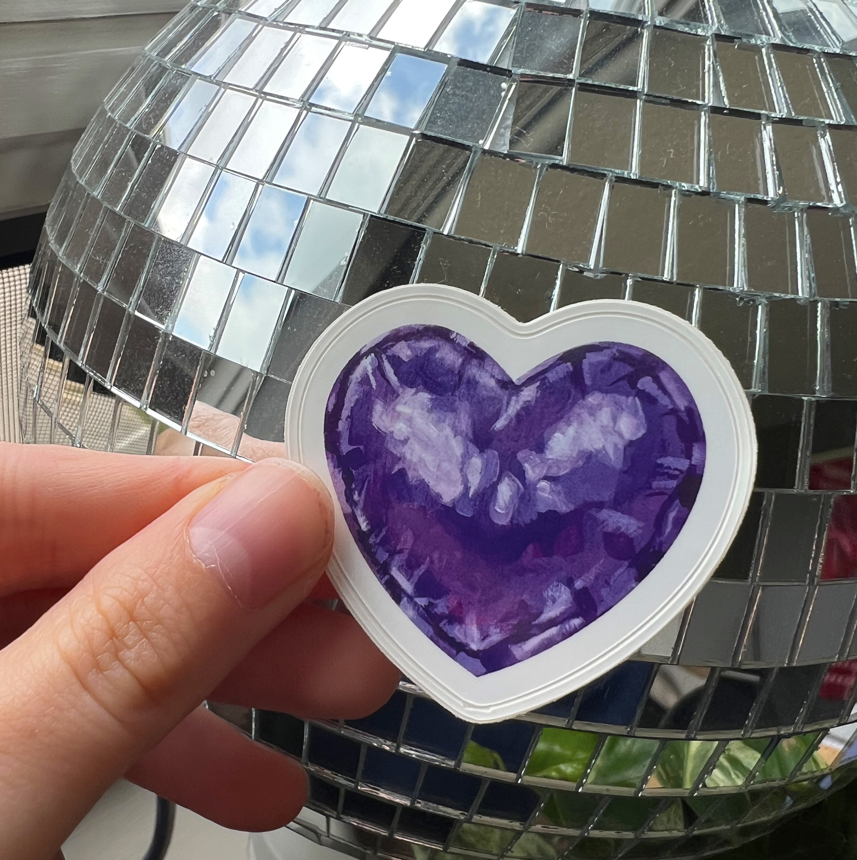 Purple Heart Balloon Sticker, Art Print Lilac Coloured Sticker - Etsy