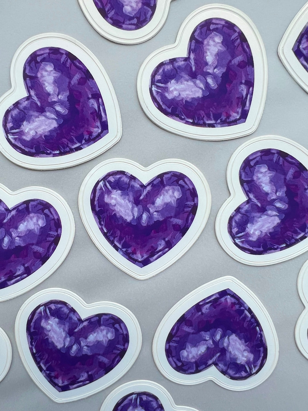 Purple Heart Balloon Sticker, Art Print Lilac Coloured Sticker - Etsy