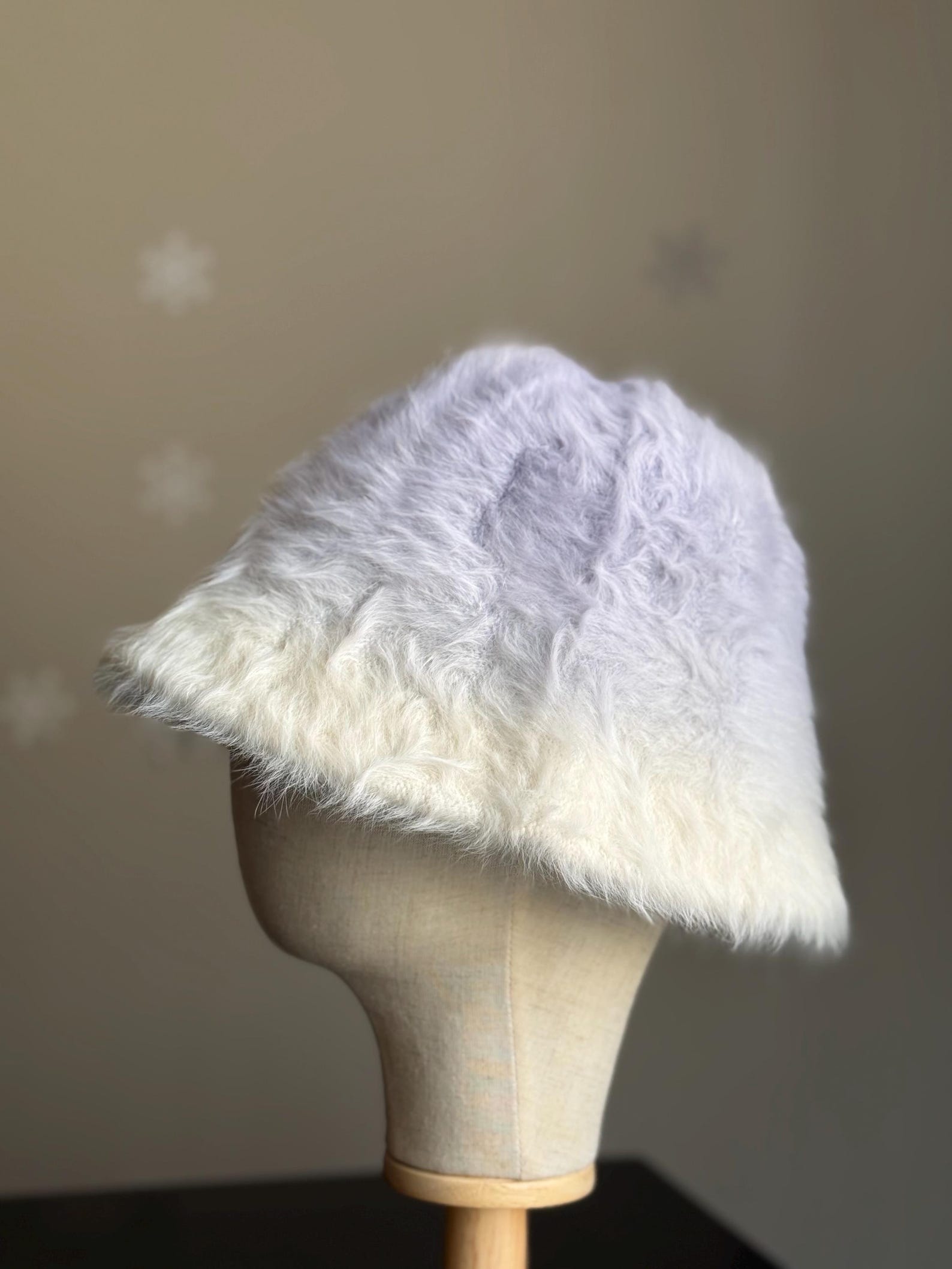 Two-toned Fuzzy Bucket Hat: Soft Plush Polyester Winter Hat - Etsy