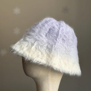 Two-toned Fuzzy Bucket Hat: Soft Plush Polyester Winter Hat - Etsy
