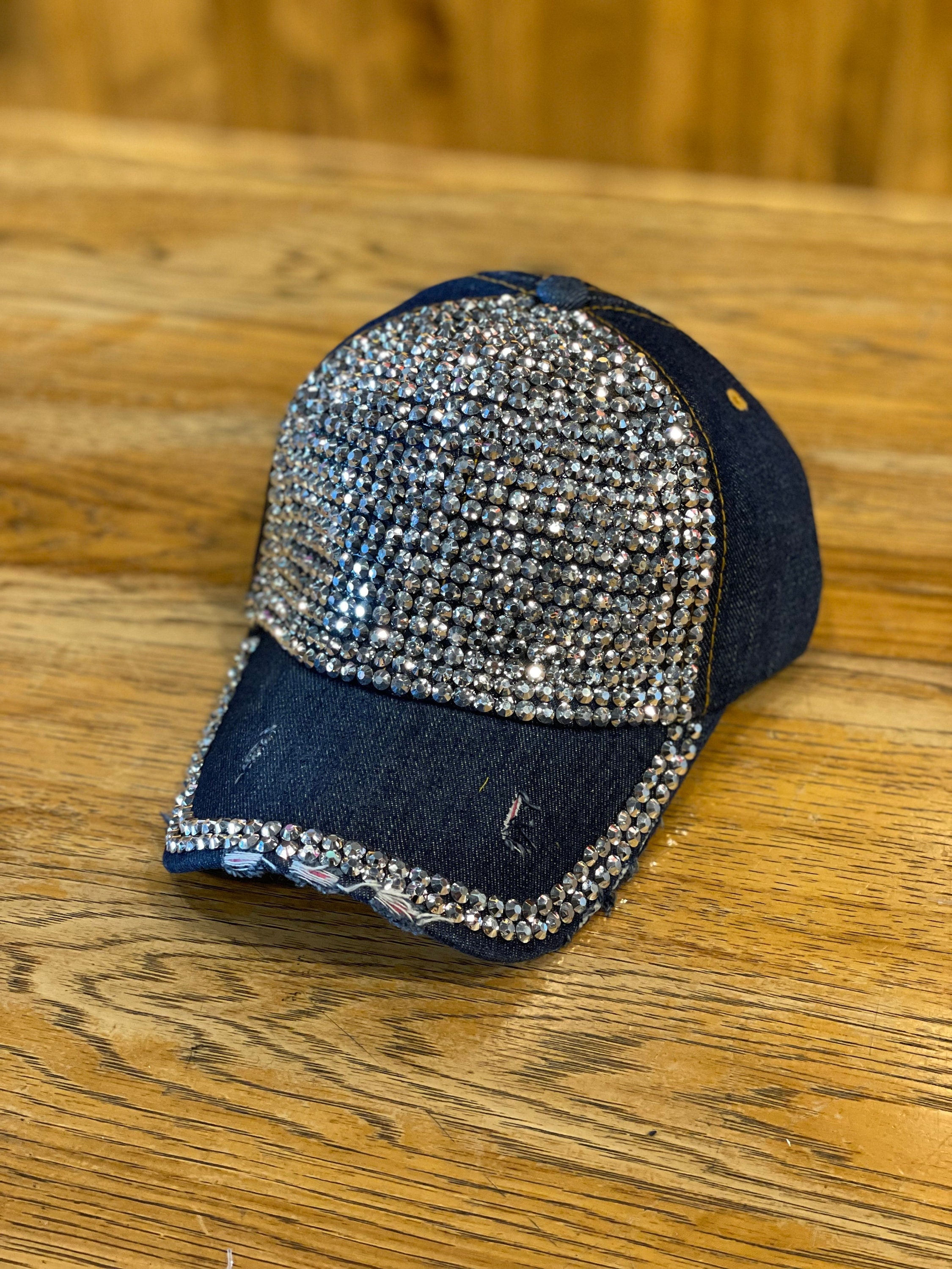 Cowgirl Hats Rhinestone Hat Sparkly Hat Denim Hat Bedazzled Hat Bling ...