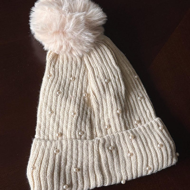 Red Knit Hat With Puffs - Etsy