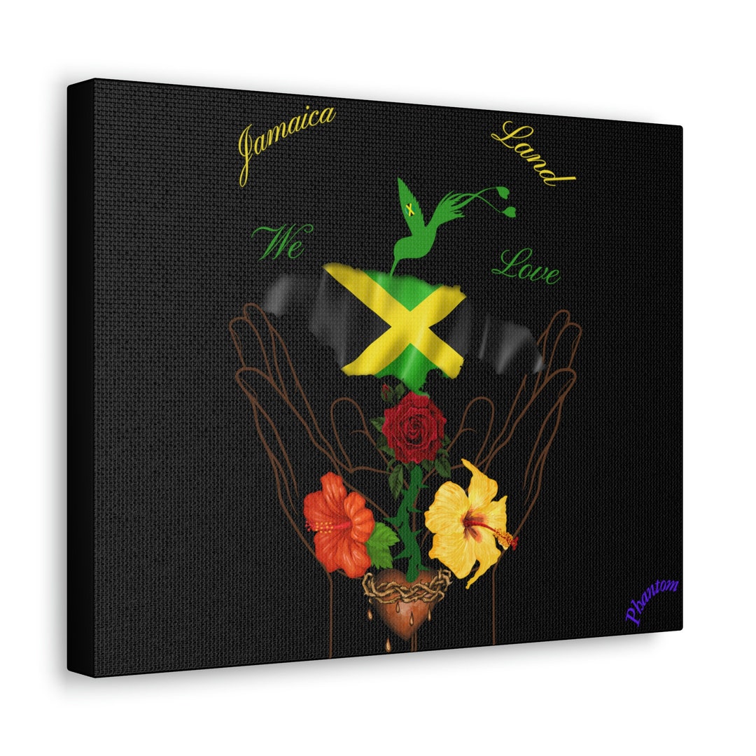 Jamaican Canvas Art | Rasta Colors Art | Family Gift | Island Canvas ...