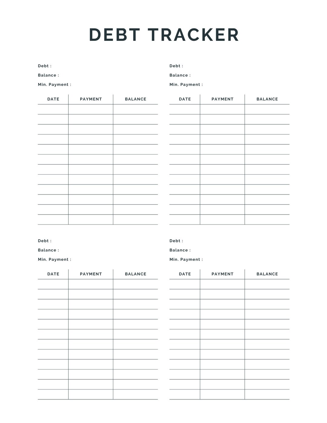 Debt Tracker - Etsy