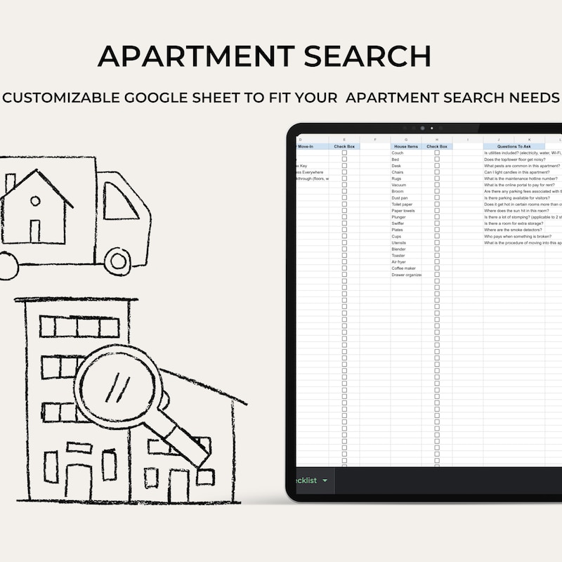 Apartment Search Template - Etsy