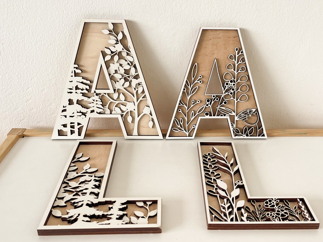 Garden Delight Wall Letters - Blooming Alphabet Art - Wooden Forest 3d ...