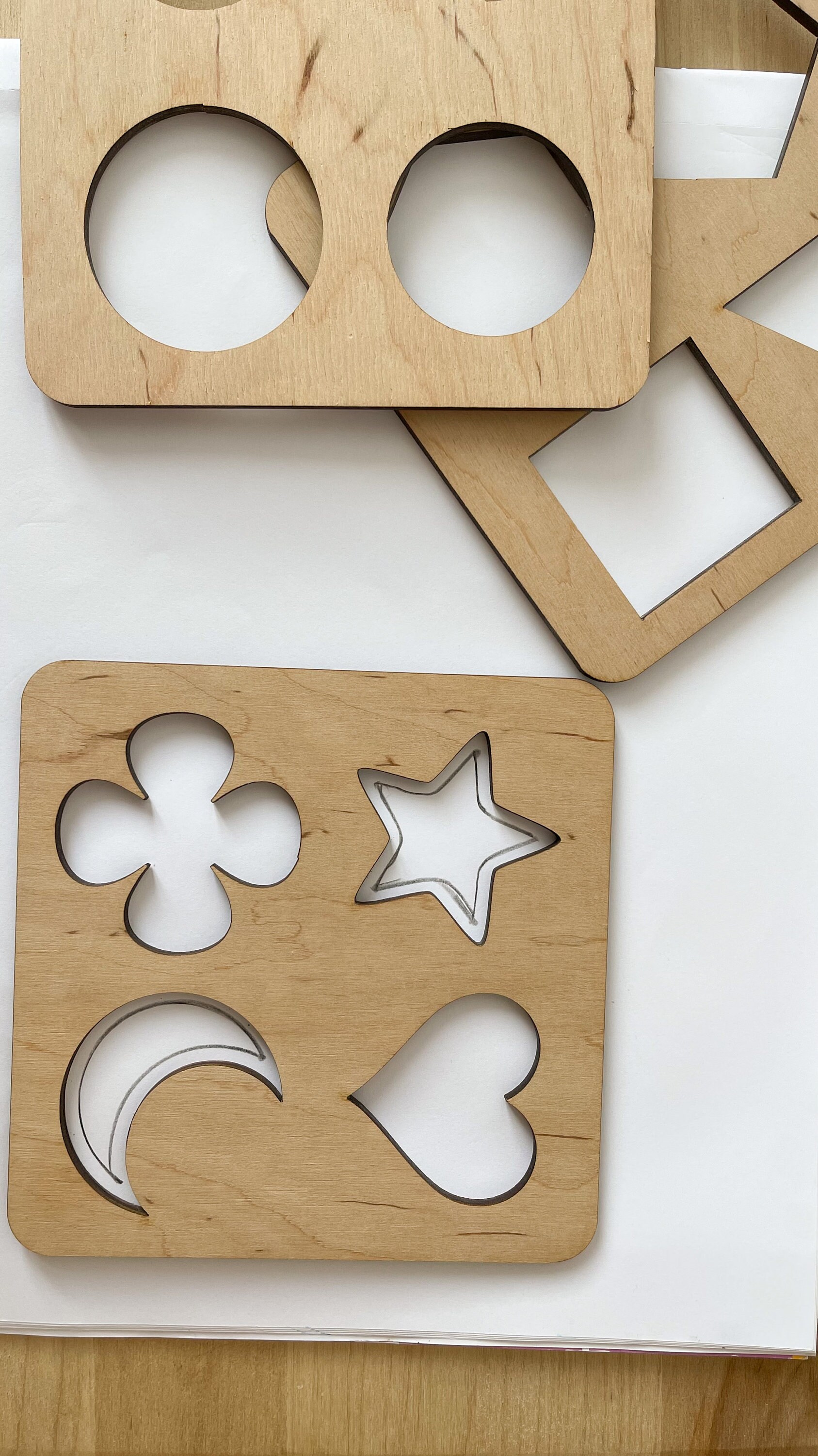 Montessori Wooden Stencil Set: Geometric Shapes, Preschool Learning - Etsy