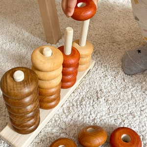 Handmade Wooden Stacking Ring Toy: Montessori Baby Gift - Etsy