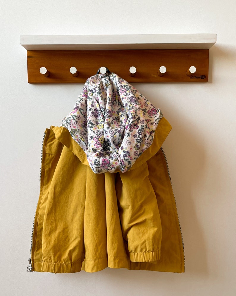 Wooden Peg Rail Nursery Clothes Rack With Shelf Custom - Etsy