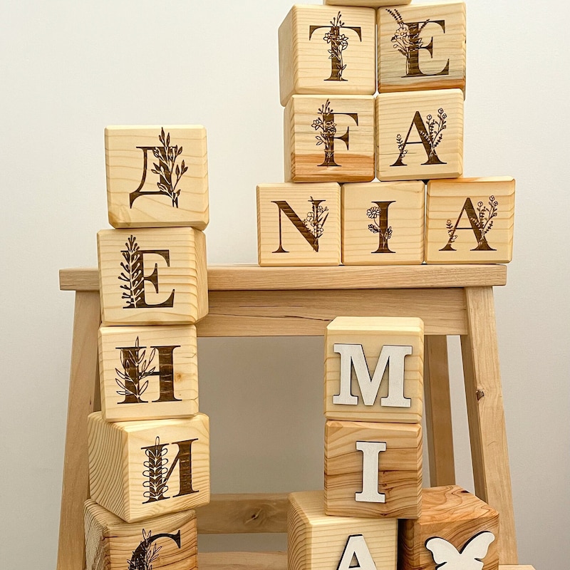 Wooden Baby Blocks - Etsy
