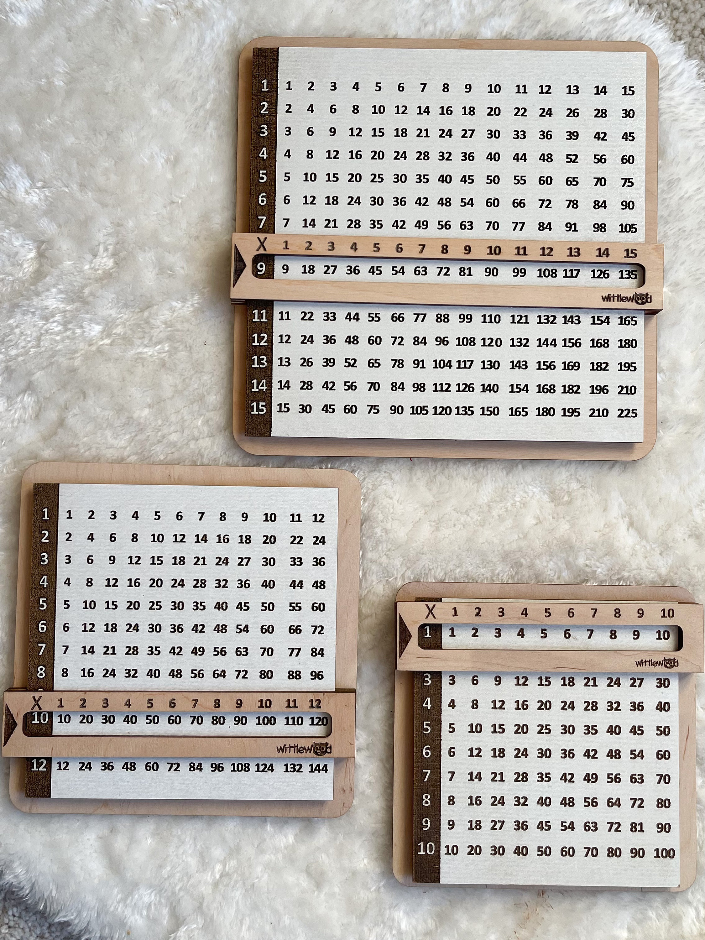 Multiplication Chart by 15 - Wooden Education Board With Viewer Window ...